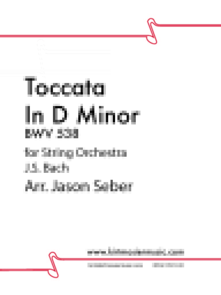 Toccata in D Minor – J.S. Bach/Arr. Jason Seber | Kirt Mosier Music
